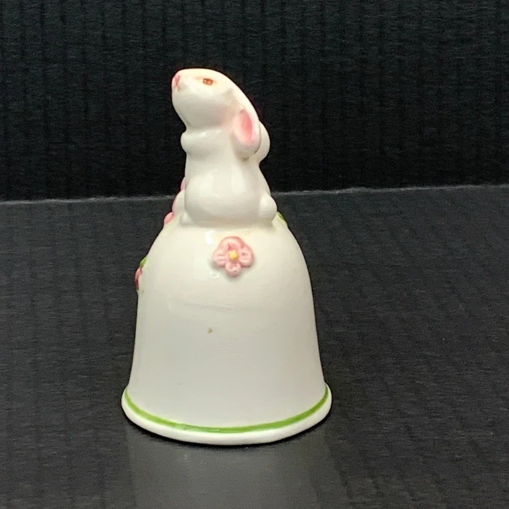 Avon | Accents | Avon 984 Porcelain Bunny Rabbit Bell Pink Flowers ...